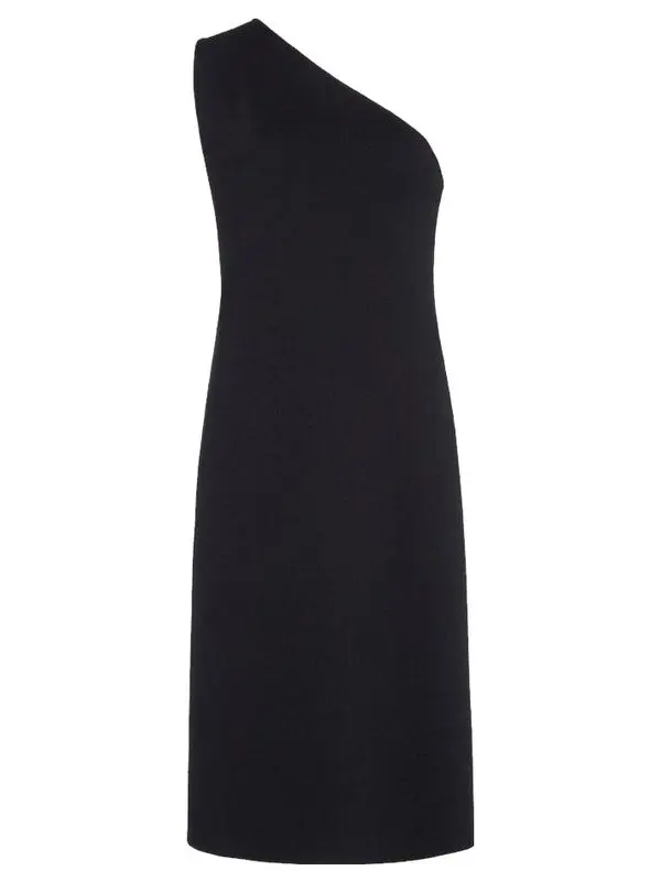 Bottega Veneta One Shoulder Knit Dress - Black
