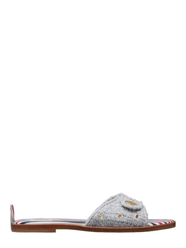 Thom Browne Tweed Slip-on Sandals - Medium Gray