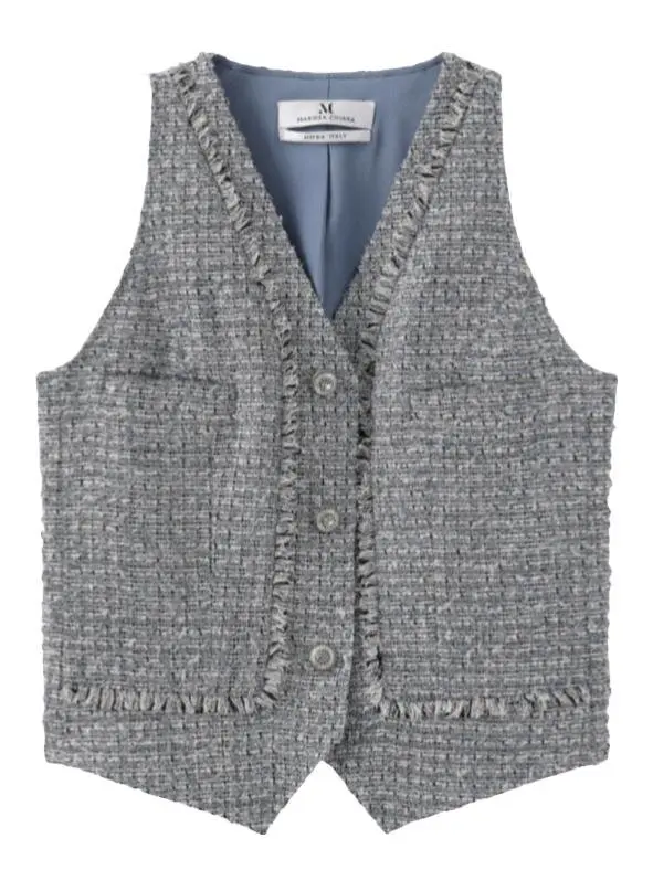 Marissa Chiara V-neck Sleeveless Vest - Blue