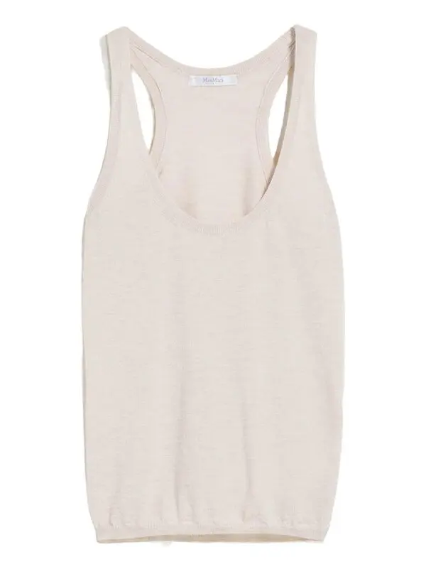 Max Mara Sleeveless Round Neck Ribbed Tank Top - Nude