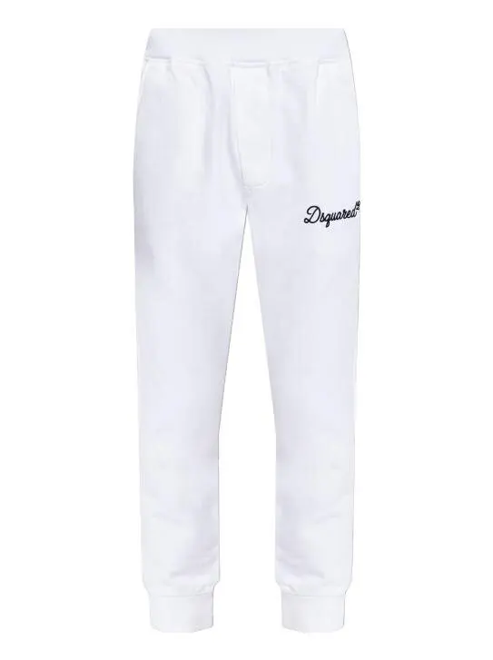 Dsquared2 Logo Embroidered Sweatpants - White