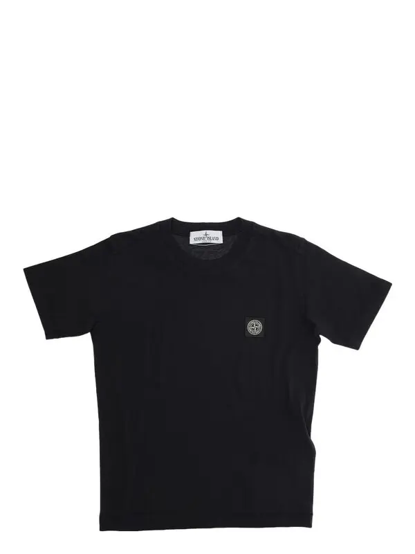 Stone Island Crew Neck T-shirt With Short Sleeves - Black