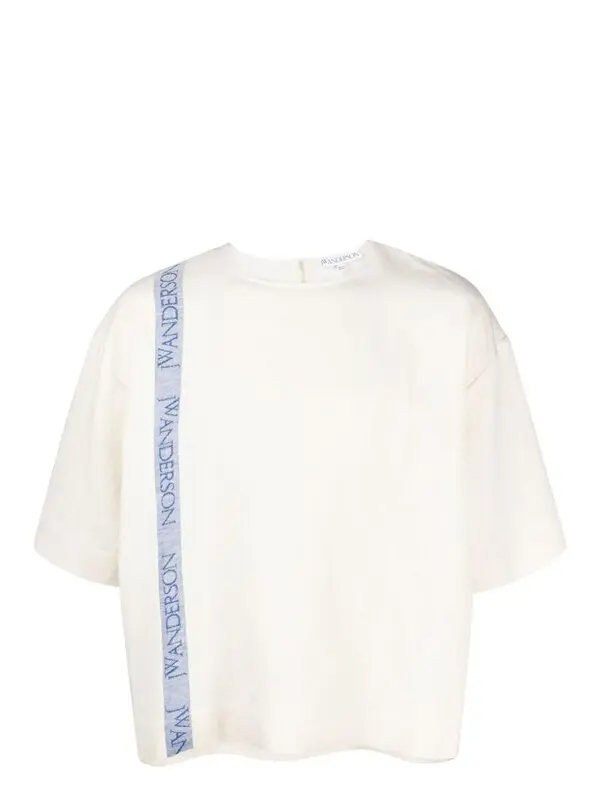 J.W.ANDERSON Jw Anderson Logo Striped Crewneck T-shirt - White