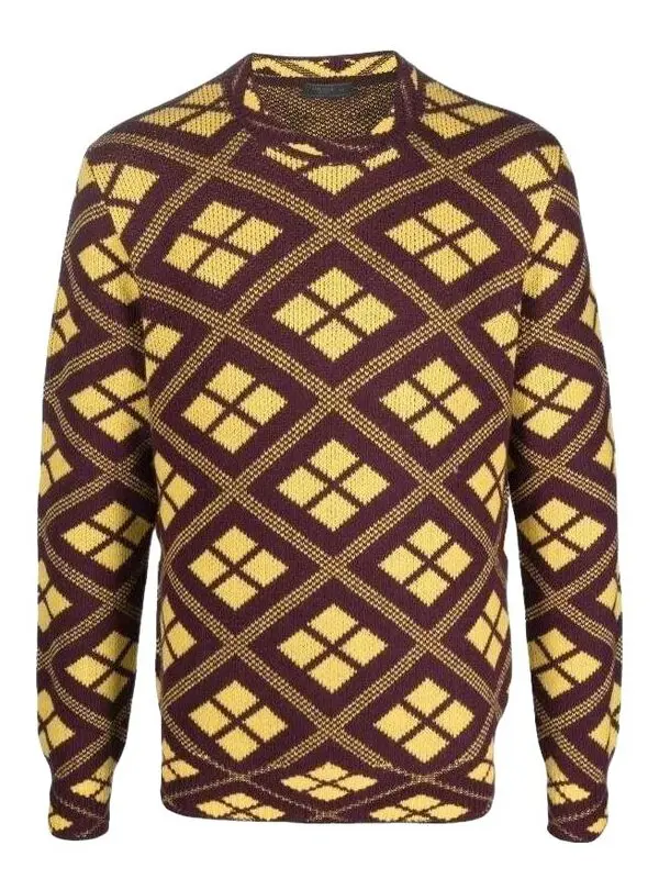 Prada Geometric Pattern Jacquard-knit Jumper - Red