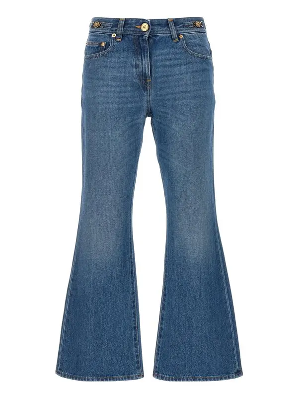 Versace Medusa Logo Flared Jeans - Blue