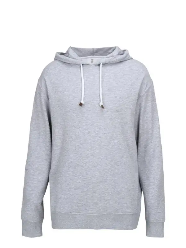Brunello Cucinelli Mélange-effect Jersey Hoodie - Gray