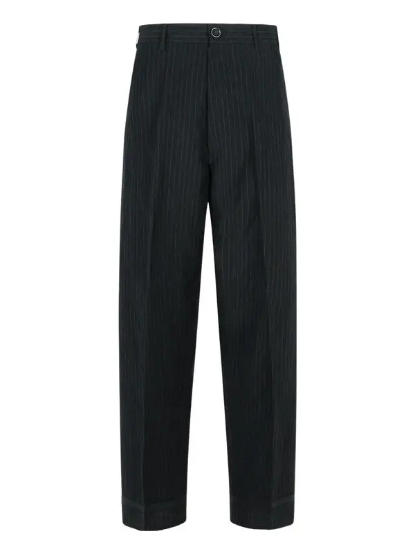MAISON MARGIELA Pinstriped Tailored Trousers - Black