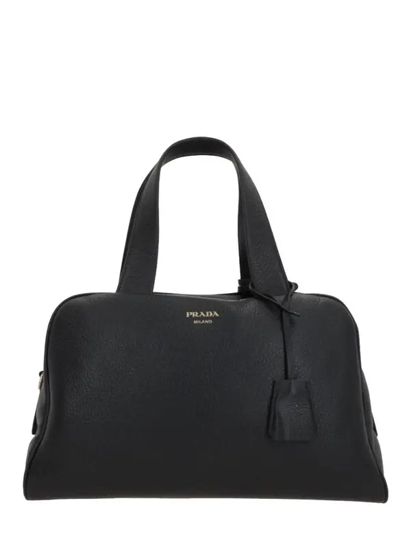 Prada Large Leather Top-handle Bag - Black