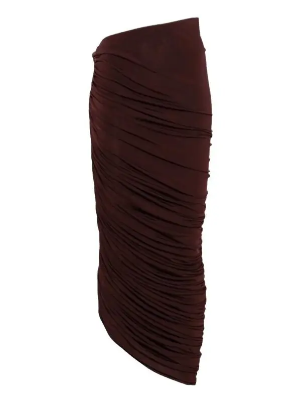 Magda Butrym Asymmetrical Pleated Skirt - Black
