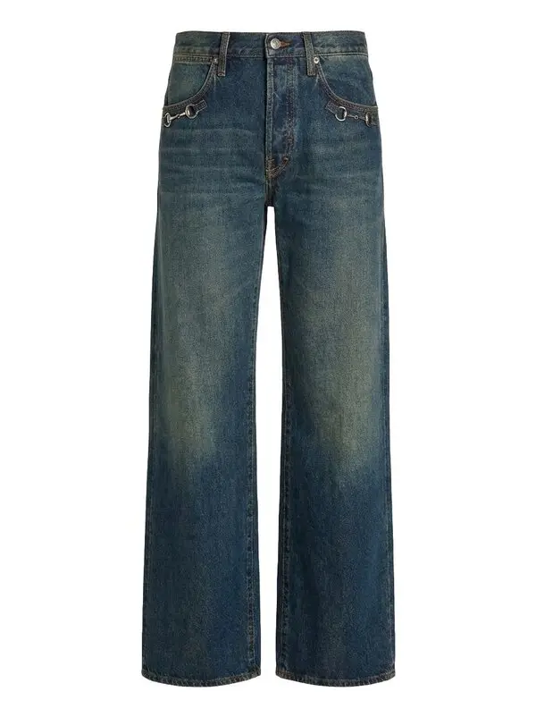 Gucci Horsebit Bootcut Denim Pants - Blue