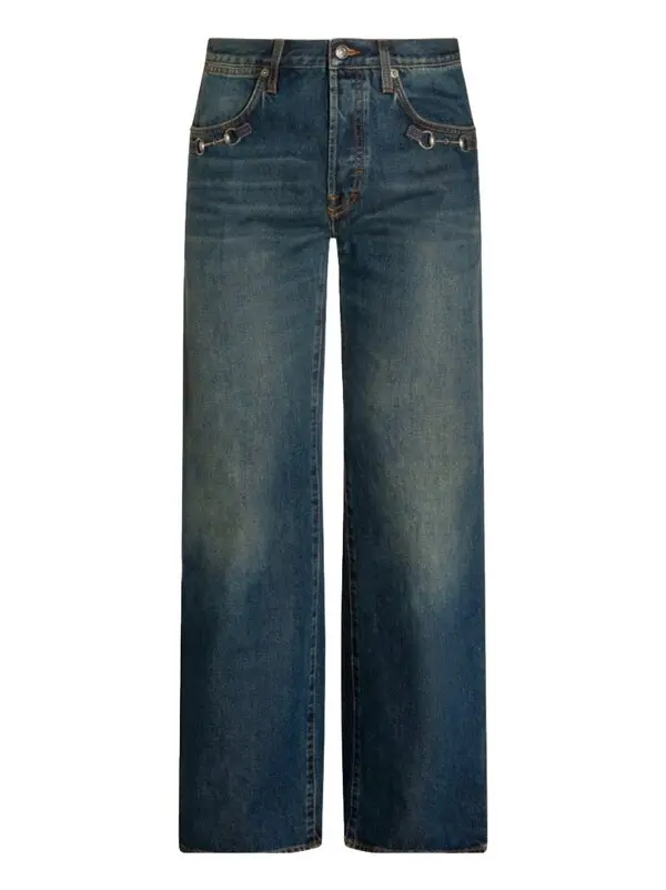 Gucci Horsebit Bootcut Denim Pants - Blue
