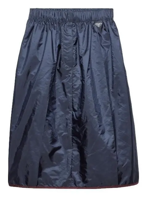 Prada Re-nylon Elasticated Waistband Skirt - Royal Blue/pomegranate Red