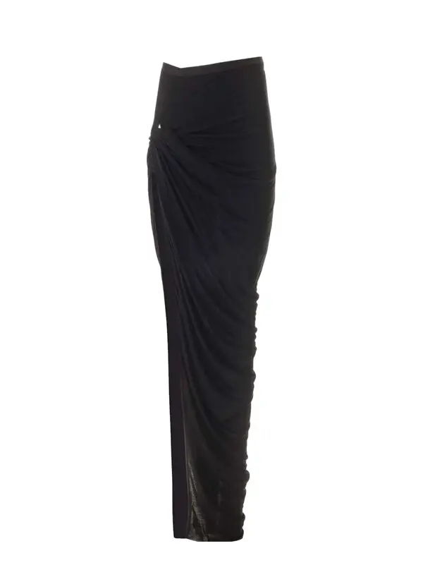 Rick Owens Pleated Asymmetrical Skirt - Black