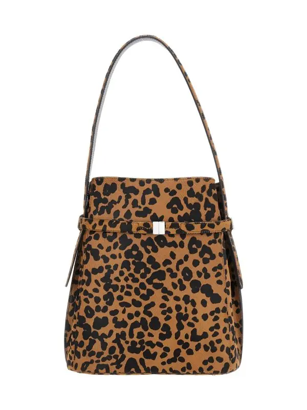 TOTEME Leopard Printed Open Top Shoulder Bag - Brown