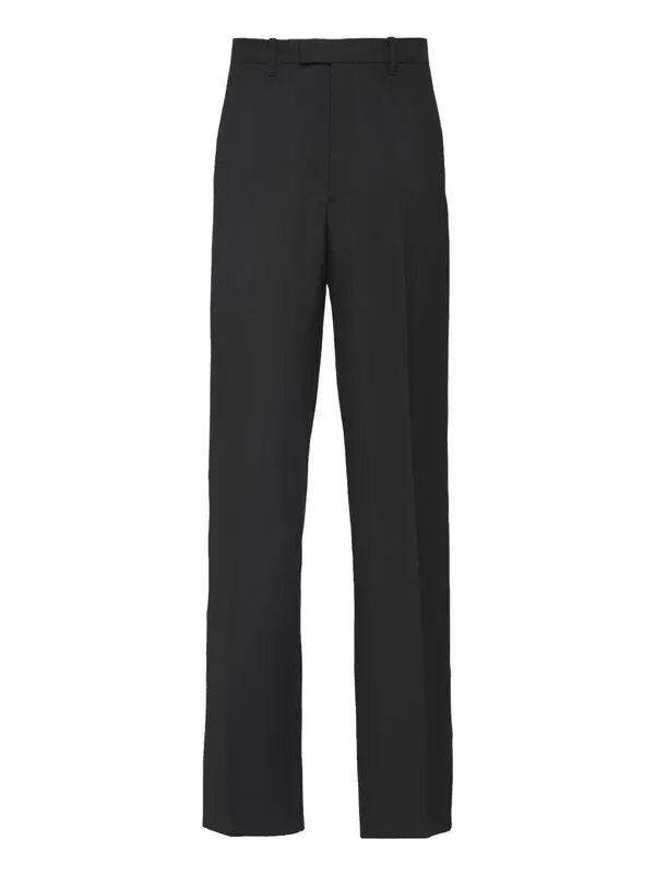 Prada Wide-leg Tailored Trousers - Black