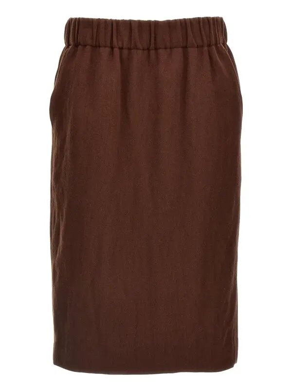 Dries Van Noten Safya Elasticated Waist Skirt - Brown