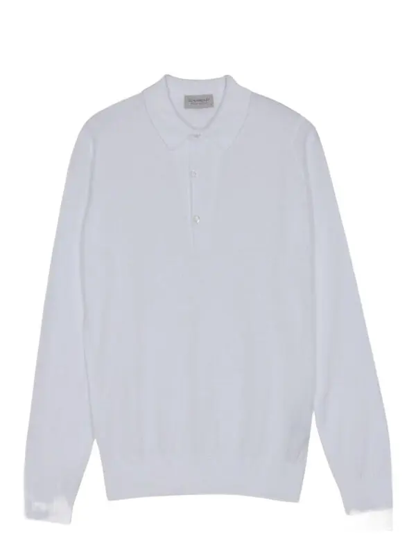 John Smedley Bradwell Long-sleeve Polo Shirt - White