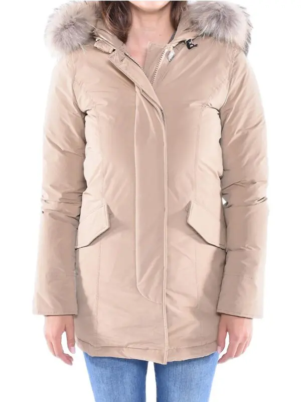 Woolrich Arctic Parka With Fur Trimmed Hood - Nude