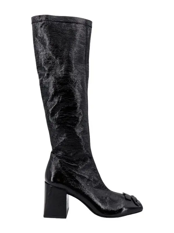 COURREGES Courrèges Reedition Ac Vinyl Square Toe Boots - Black