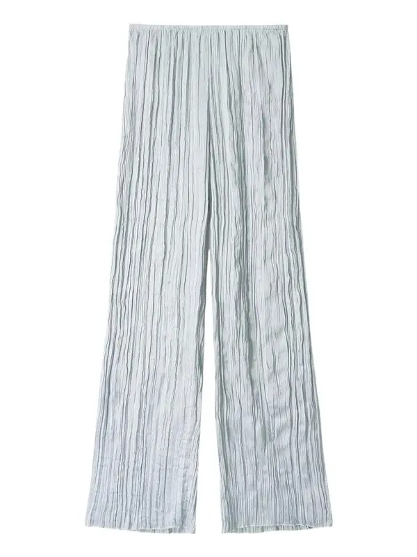 Staud Nami Plissé Wide-leg Trousers - Silver Sage