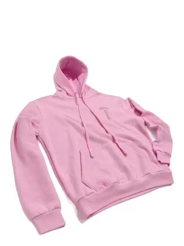 Chrome Hearts Long-sleeved Hooded Sweater With Drawstring - Pink