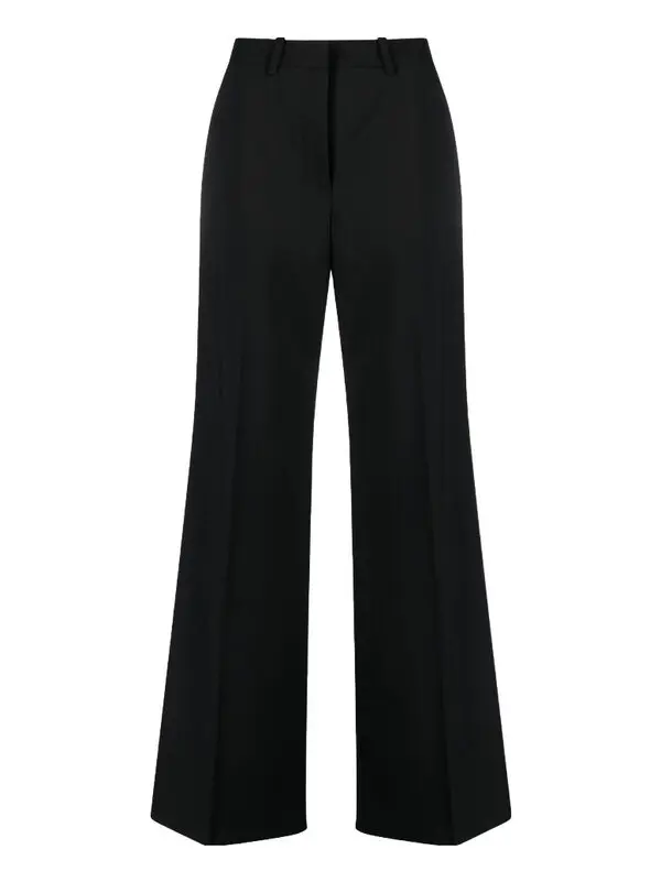 MARINE SERRE Wide-leg Mid-rise Trousers - Black