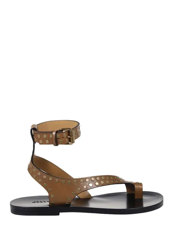 Isabel Marant Étoile Jiona Studded Flat Sandals - Brown