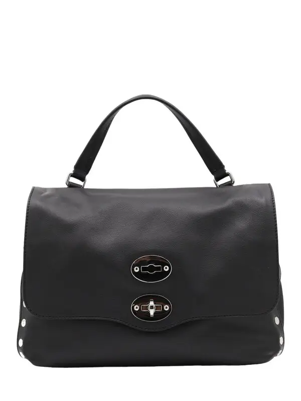 ZANELLATO Small Postina Stud-embellished Flap Tote Bag - Black