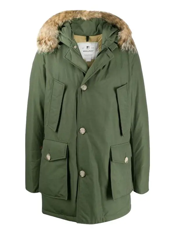 Woolrich Hooded Down Jacket - Green