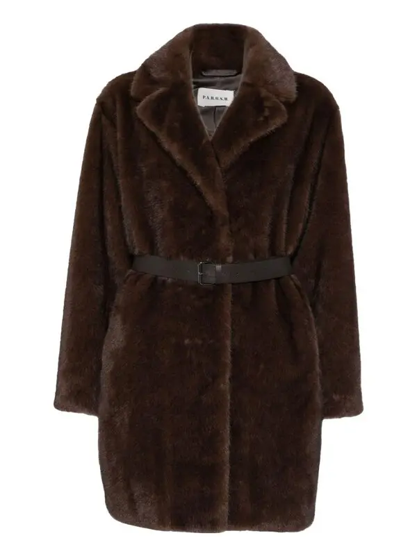 P.a.r.o.s.h Belted Lapel Coat - Black