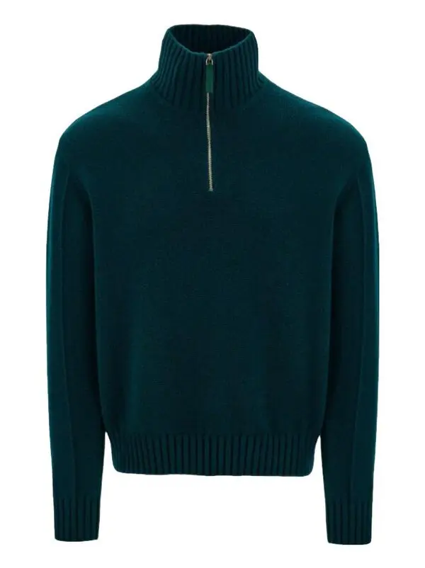 FERRAGAMO High Neck Cashmere Pullover - Moss Green