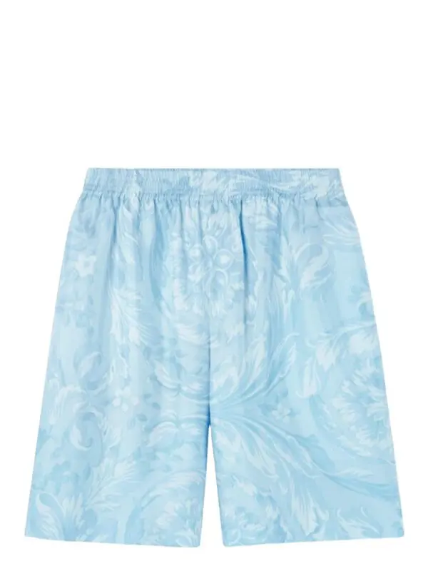 Versace Barocco Print Elasticated Waist Shorts - Blue
