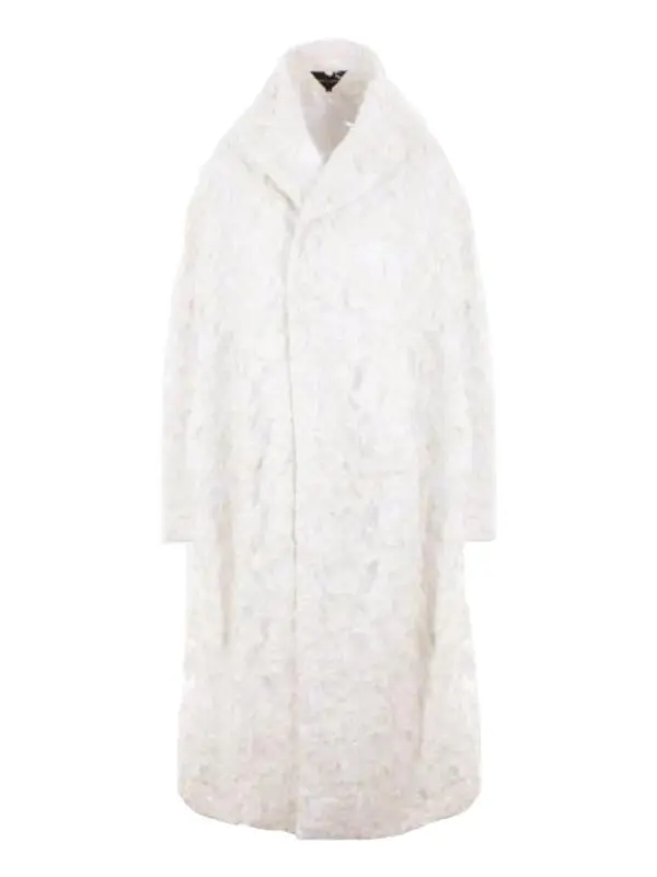 Comme Des Garçons Mid-length Distressed Effect Coat - White