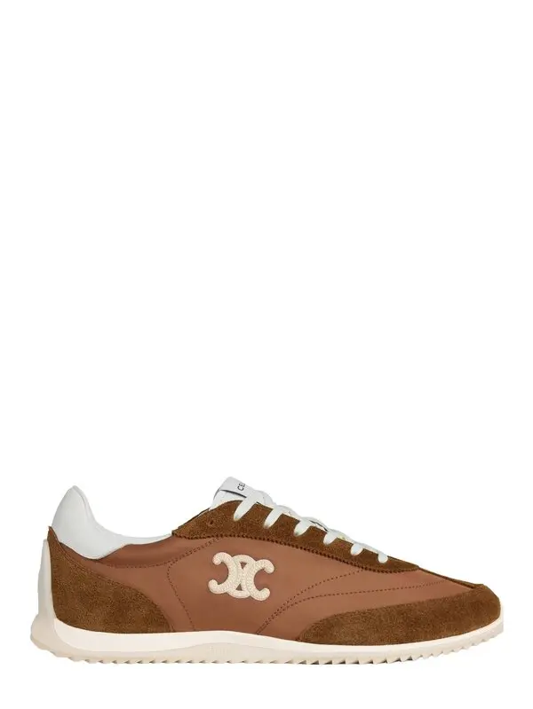 Celine Racer Sneaker In Nylon, Suede Calfskin And Calfskin - Sahara
