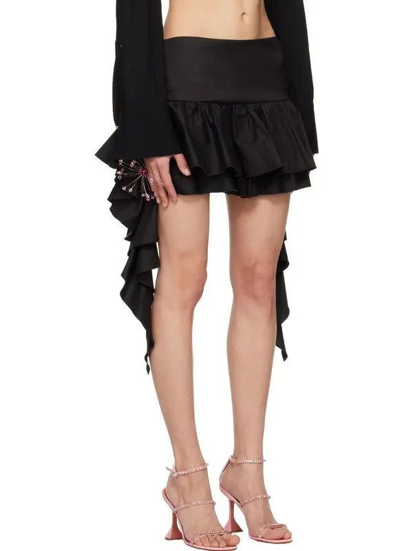 Blumarine Draped Peplum Mini Skirt - Black