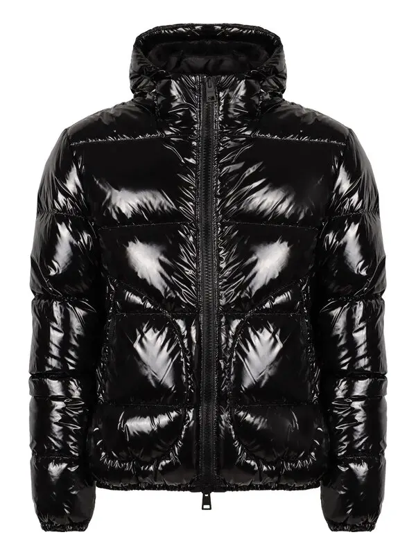 Herno Zip-up Hooded Down Coat - Black