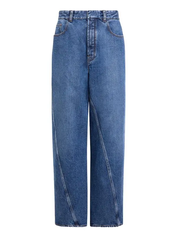 Alaïa Twisted Seam Straight Leg Jeans - Mineral
