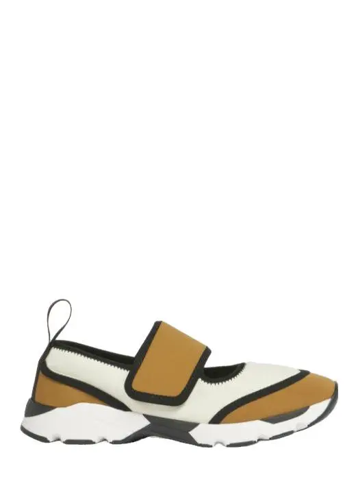 Marni Mary Jane Running Sneakers - White And Light Brown