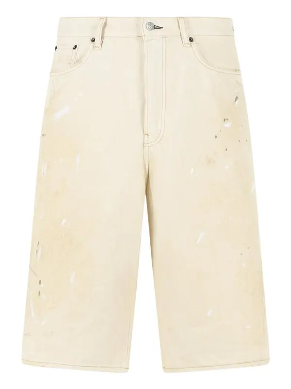 Acne Studios Distressed Patch Shorts - White