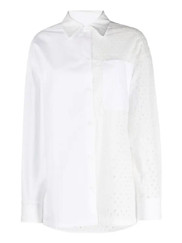 Kenzo Broderie Anglaise Long-sleeved Shirt - White