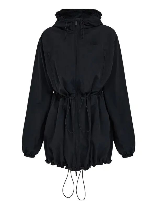 FERRAGAMO Medium Technical Parka With Drawstring Hood And Adjustable Waist - Black