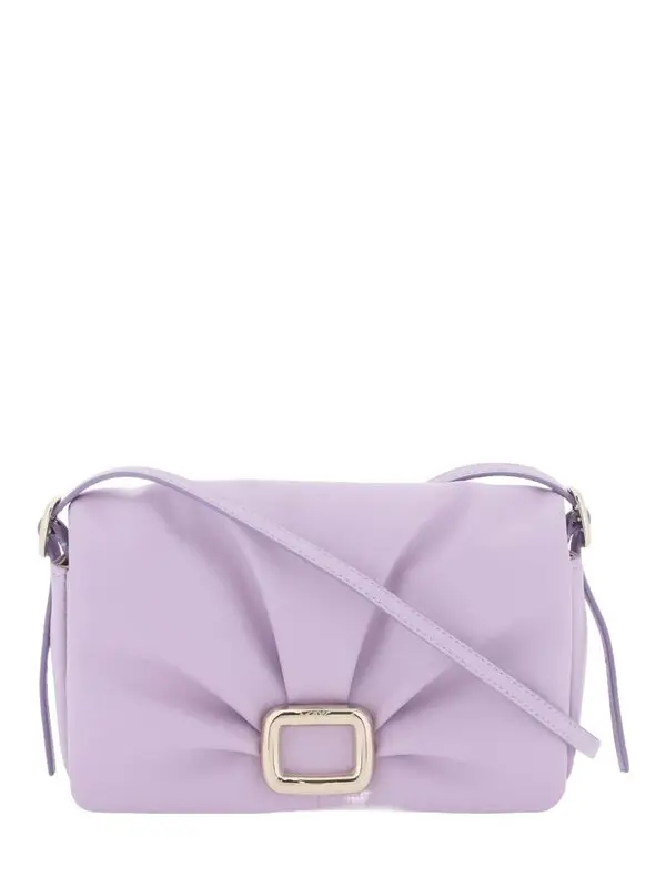 ROGER VIVIER Ruched Mini Crossbody Bag With Choc Decal - Purple