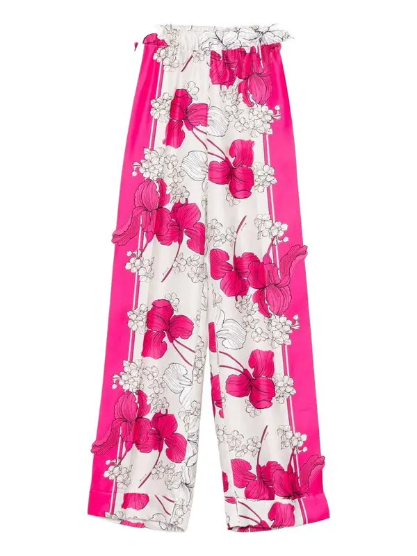 P.a.r.o.s.h Serenella Printed Trousers - White