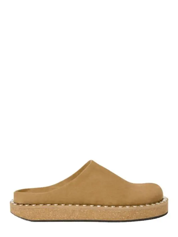 Loewe Calfskin Suede Rivet Mule - Medium Tabacco