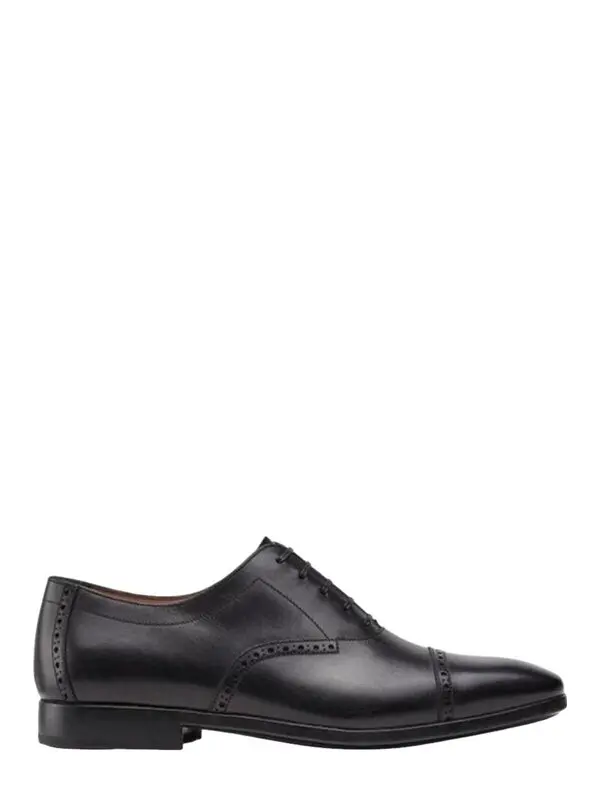 FERRAGAMO Lace-up Perforated Business Dress Shoes - Black