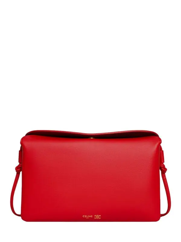 Celine Trio Flap In Smooth Lambskin - Super Red