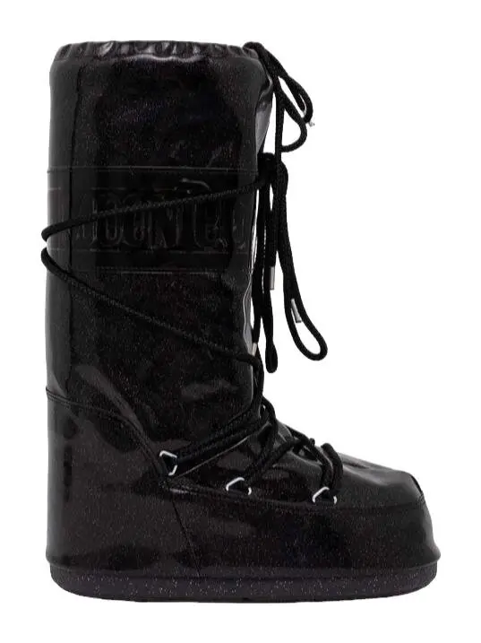 Moon Boot Icon Glitter Padded Snow Boots - Black
