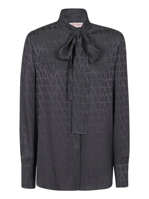 Valentino Garavani Toile Iconographe Jacquard Long-sleeved Blouse - Black