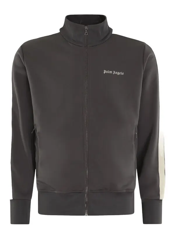Palm Angels Stripe Detail Track Jacket - Grey