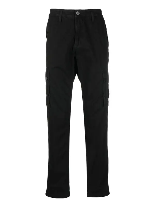 Stone Island Brushed Old Effect Slim Fit Cargo Trousers - Black